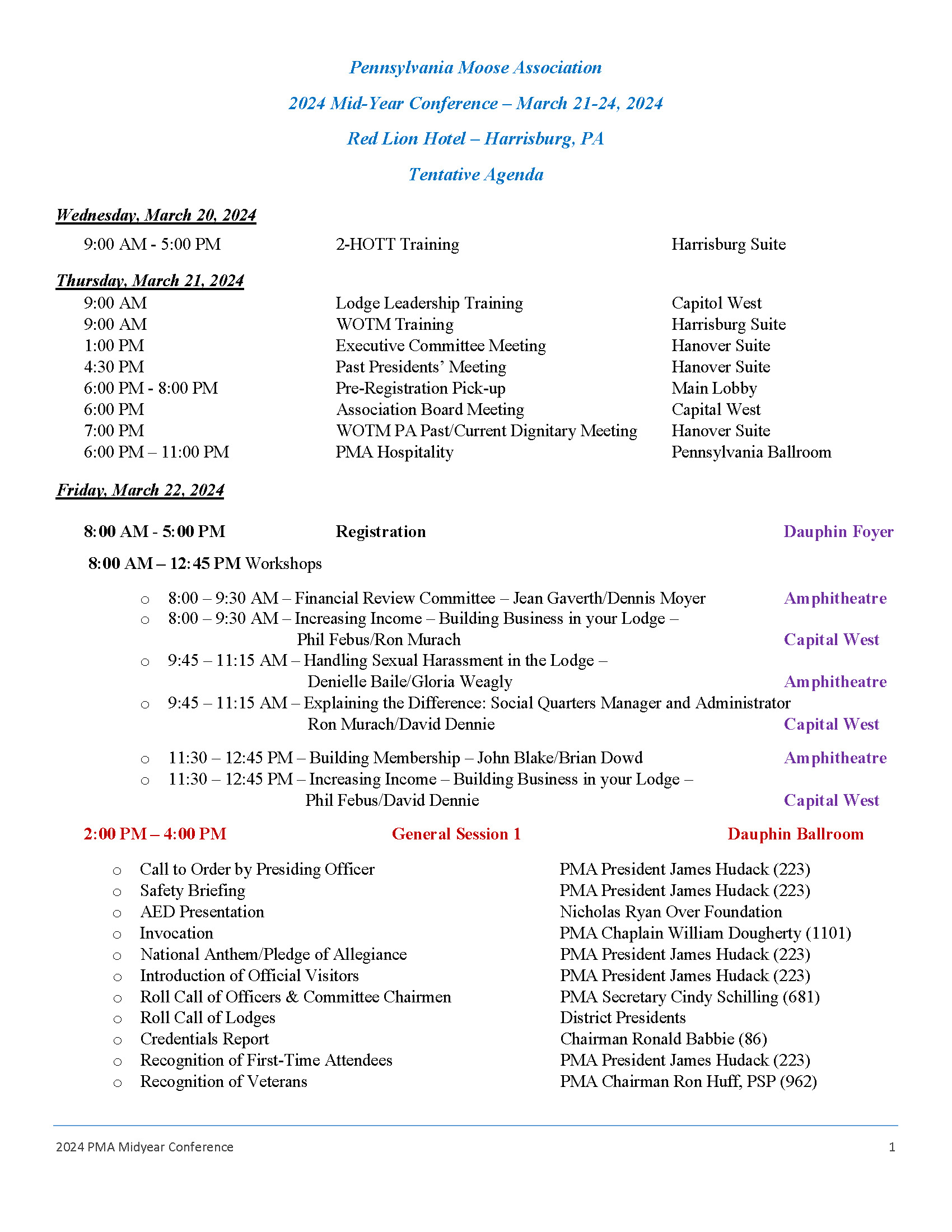 Conference & Convention – Pennsylvania Moose Association