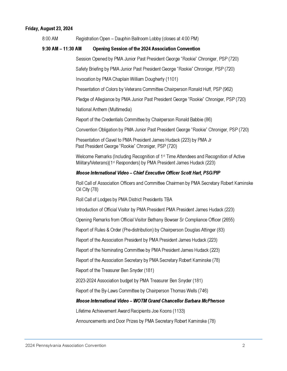 Conference & Convention – Pennsylvania Moose Association