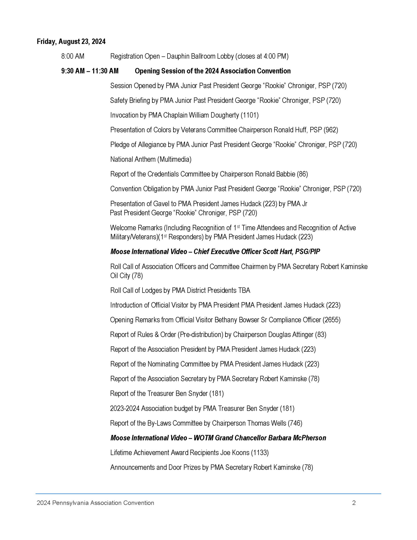 Conference & Convention – Pennsylvania Moose Association