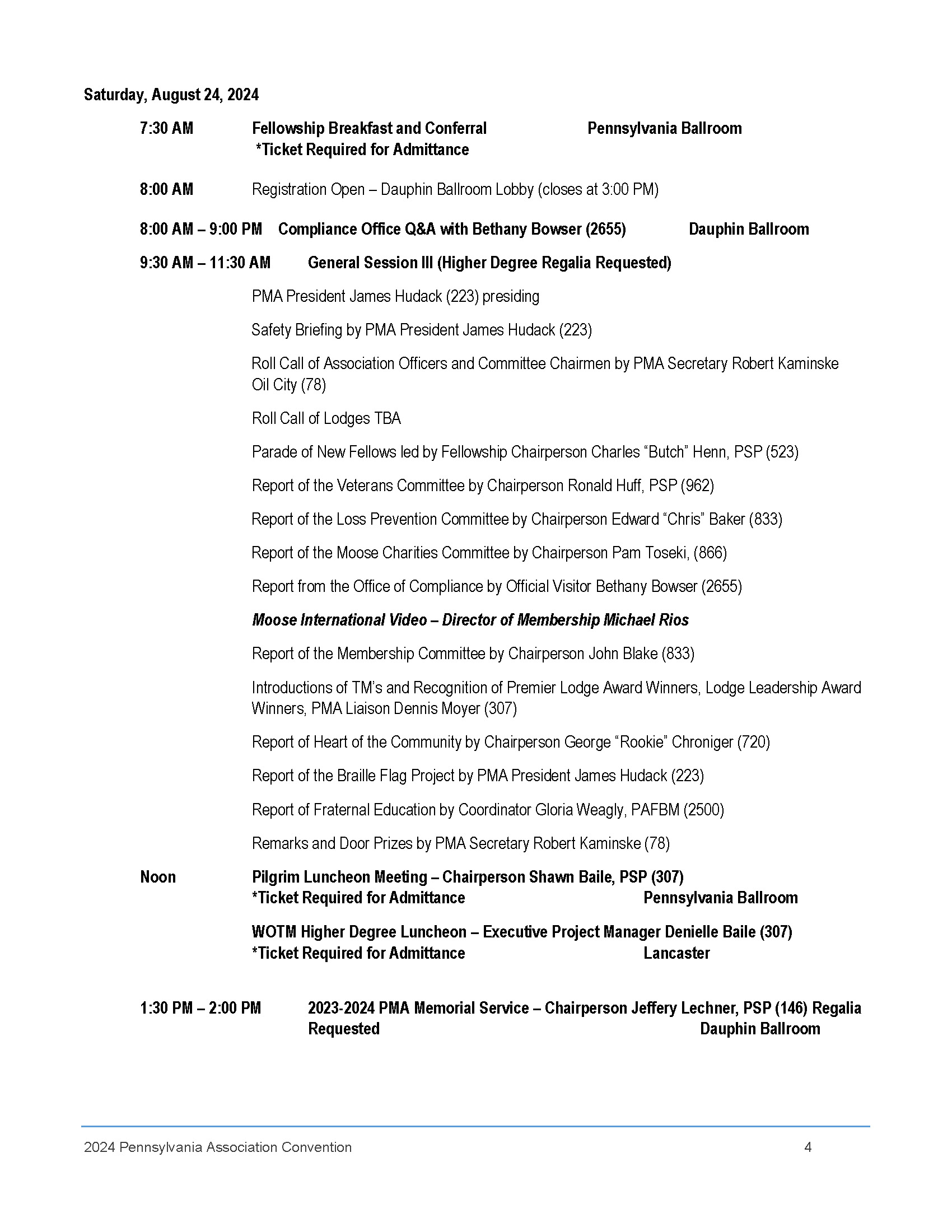 Conference & Convention – Pennsylvania Moose Association