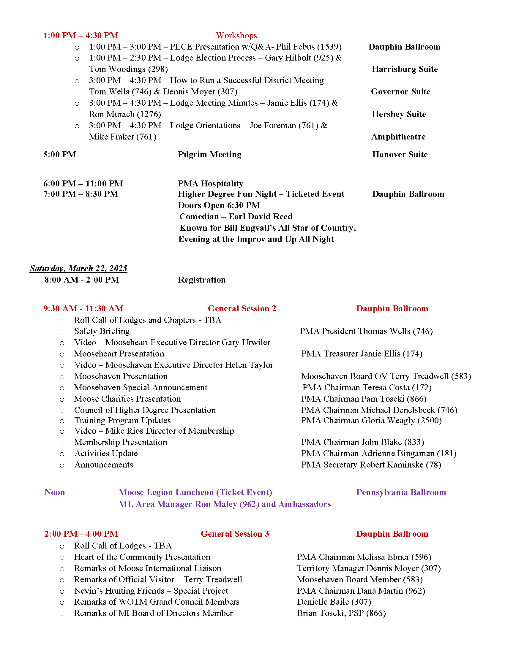 Conference – Convention – Pennsylvania Moose Association