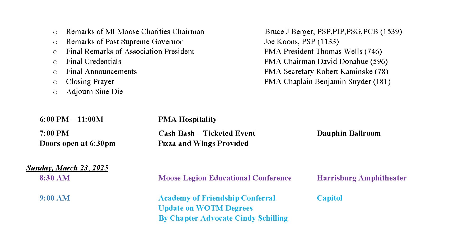 Conference – Convention – Pennsylvania Moose Association